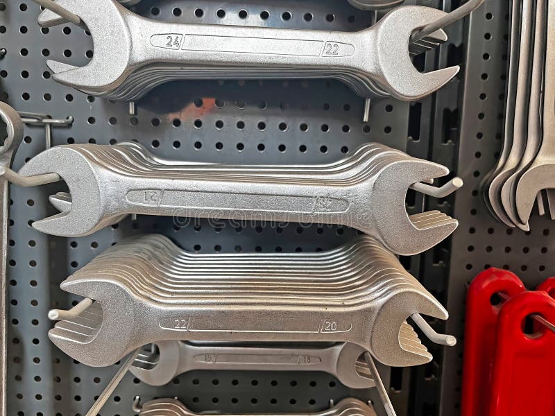 Combination Spanners for Repair on the Shop Shelf Stock Image - Image ...