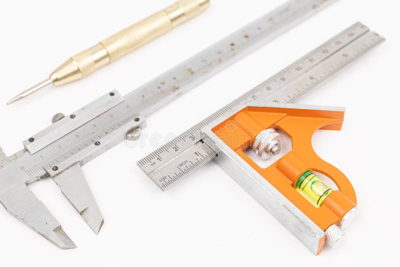 Combination Square Tool Isolated Above White Background Stock Photo ...