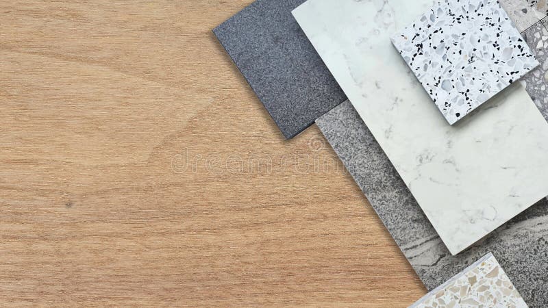 Combination of Stone Interior Materials Sample Including Terrazzo ...