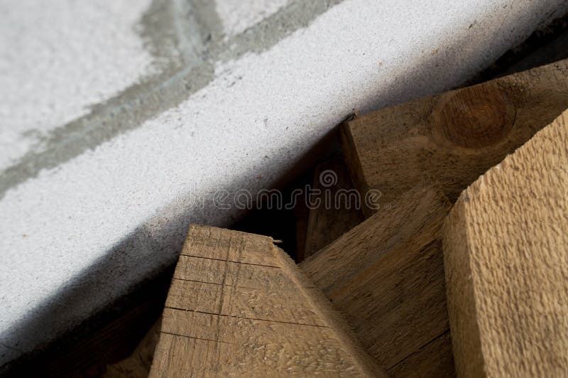 The Combination of Tree Geometry and Building Blocks Stock Image ...