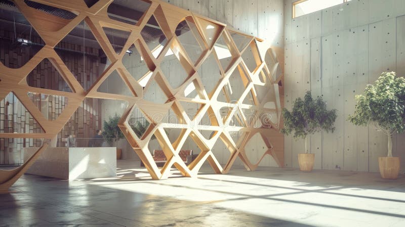 A Combination of Triangular and Square Wall Dividers Creating a Unique ...