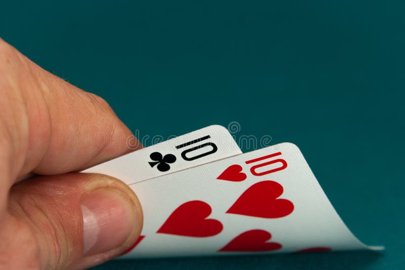 Combination of Two Different Play Cards in a Hand Stock Image - Image ...