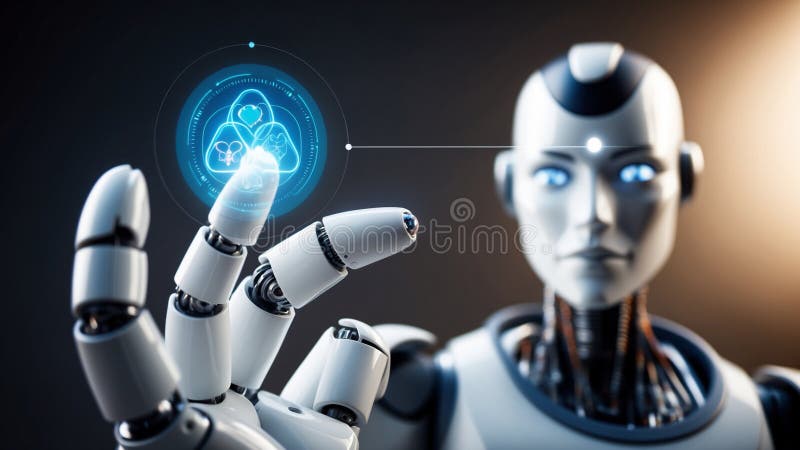 Robot Help Businessman Make Solution. Concept Business Vector ...