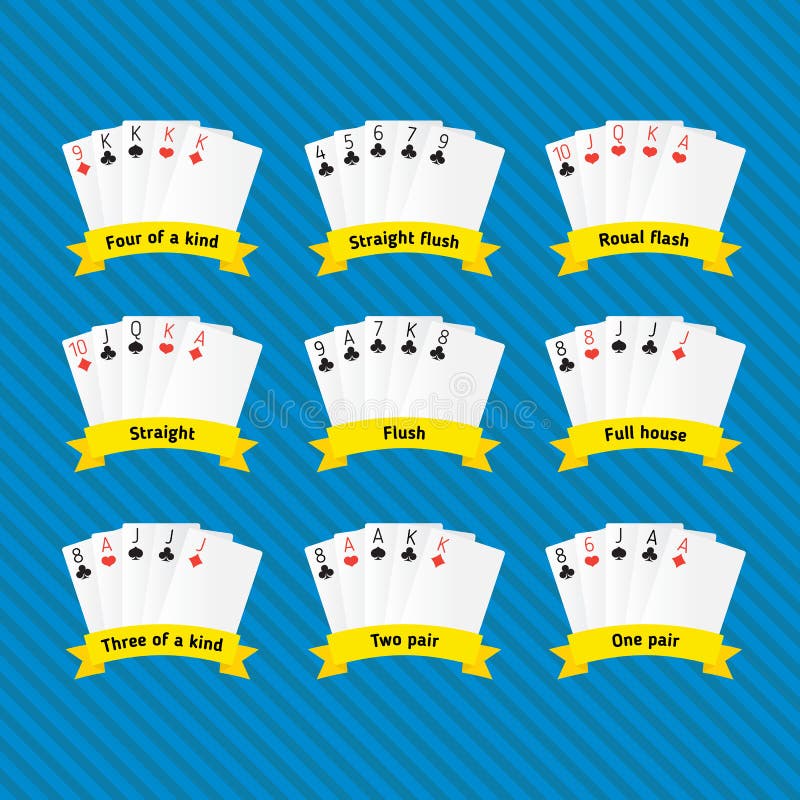 Combinations of Poker with the Names Ascending Stock Vector ...