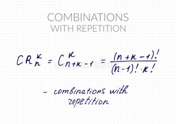 Combinations with Repetition Formula Stock Vector - Illustration of ...