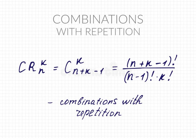 Combinations with Repetition Formula Stock Vector - Illustration of ...