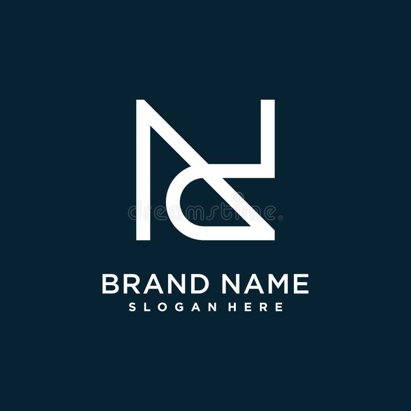 Combine Alphabet Design Element Icon Vector with ND Letter Concept ...