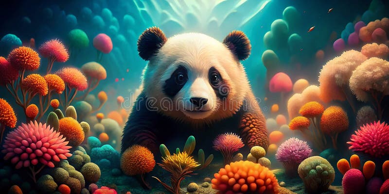 Combine Elements of a Panda and a Coral Reef in a Unique Art Piece AI ...