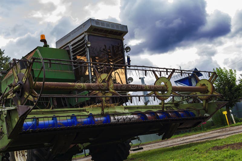 Combine Harvester, Abandoned Car Stock Photo - Image of grain ...