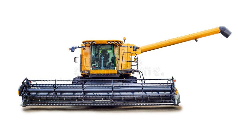 Combine Harvester, Agricultural Machinery. Isolated Over White, with ...