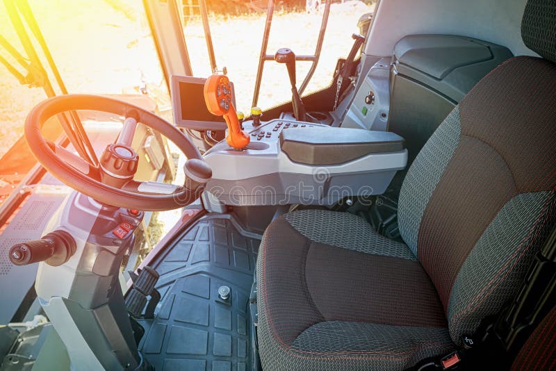 Combine Harvester Cab for Processing Fields Stock Photo - Image of ...