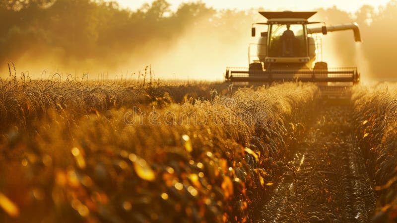 The Sun Sets in the Cornfield Stock Image - Image of cornfield, sets ...