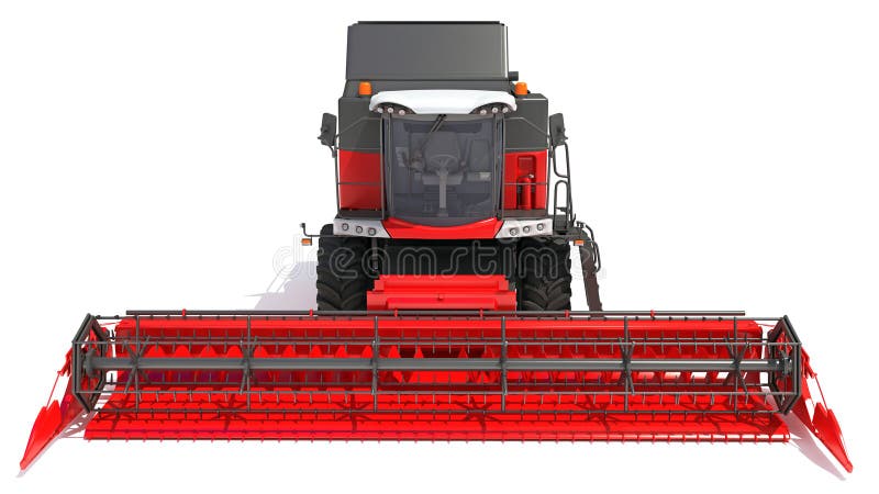 Combine Harvester 3D Rendering on White Background Stock Illustration ...