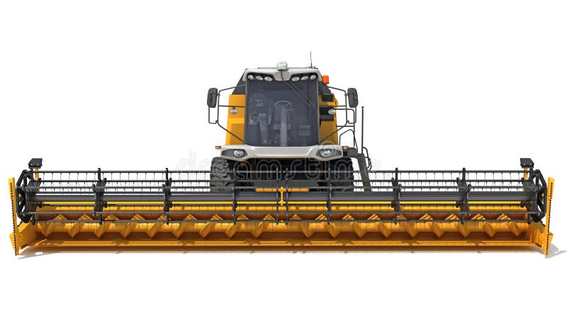 Combine Harvester 3D Rendering on White Background Stock Illustration ...