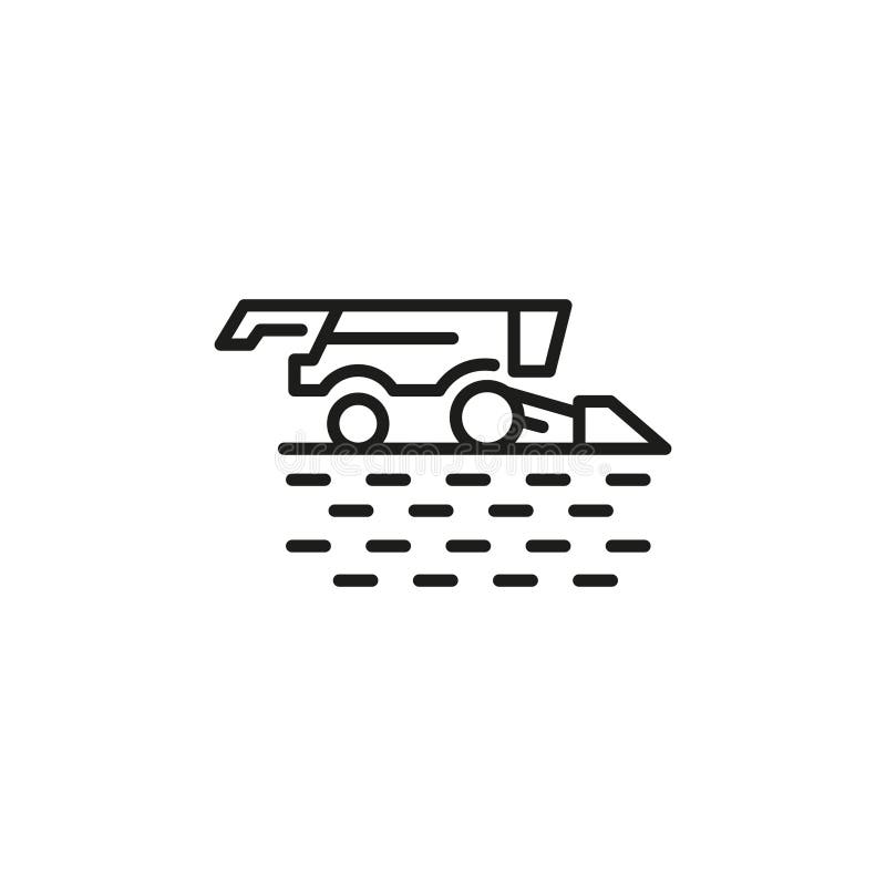 Combine Harvester on Field Icon Stock Vector - Illustration of icon ...