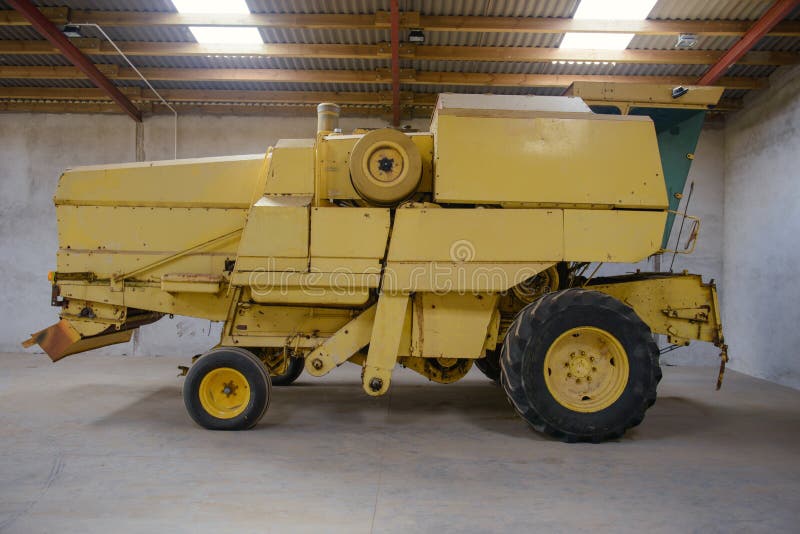 Combine Harvester in the Garage Stock Image - Image of crop, farming ...