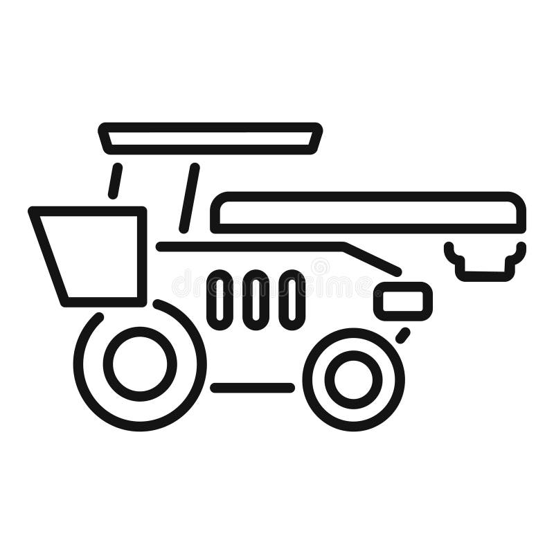 Combine Harvester Harvesting Grain in Field Icon Stock Illustration ...