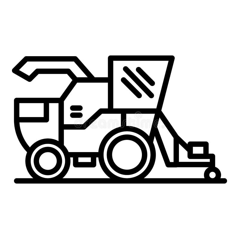 Combine Harvester Icon, Outline Style Stock Vector - Illustration of ...