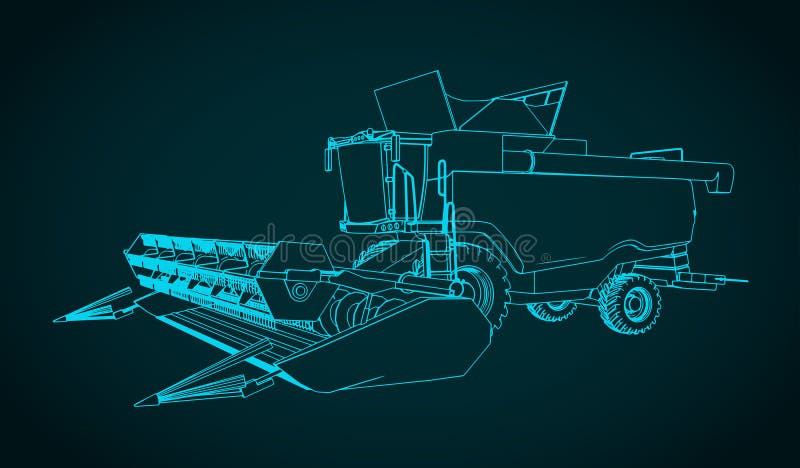 Combine Harvester Illustration Stock Vector - Illustration of industry ...