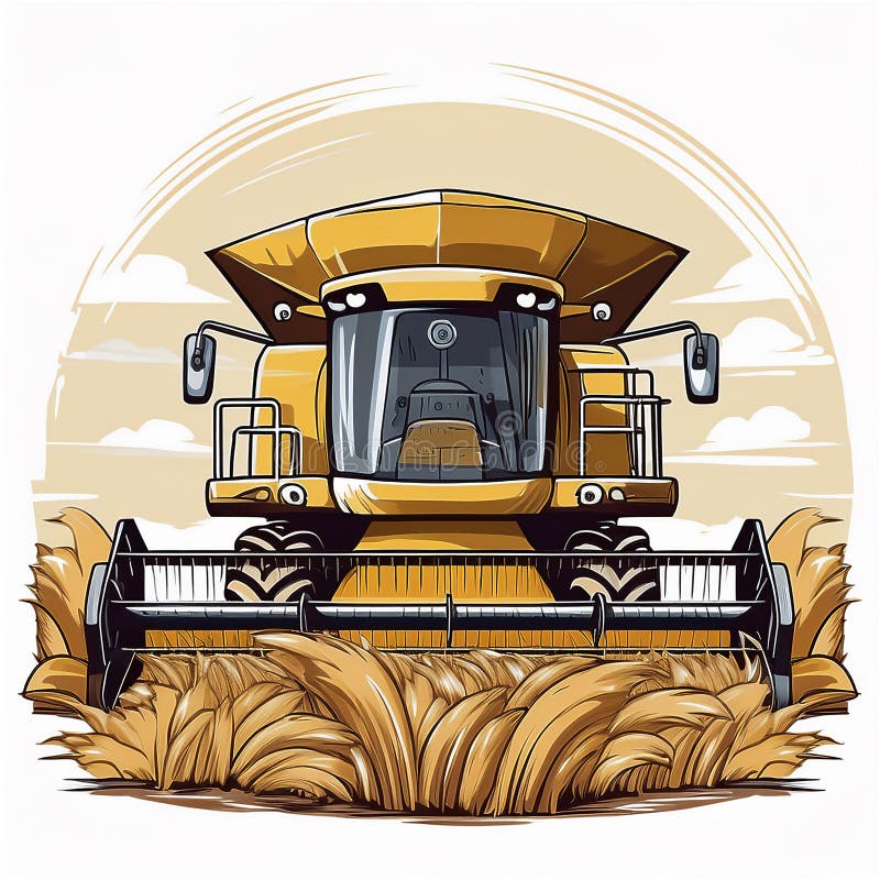 A combine harvester stock illustration. Illustration of advertising ...