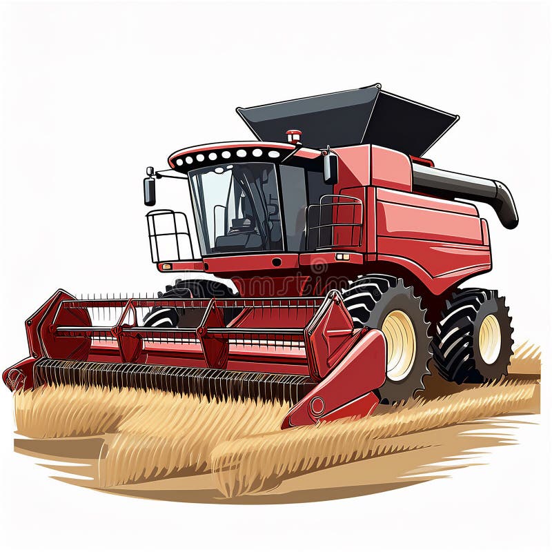A combine harvester stock illustration. Illustration of agriculture ...