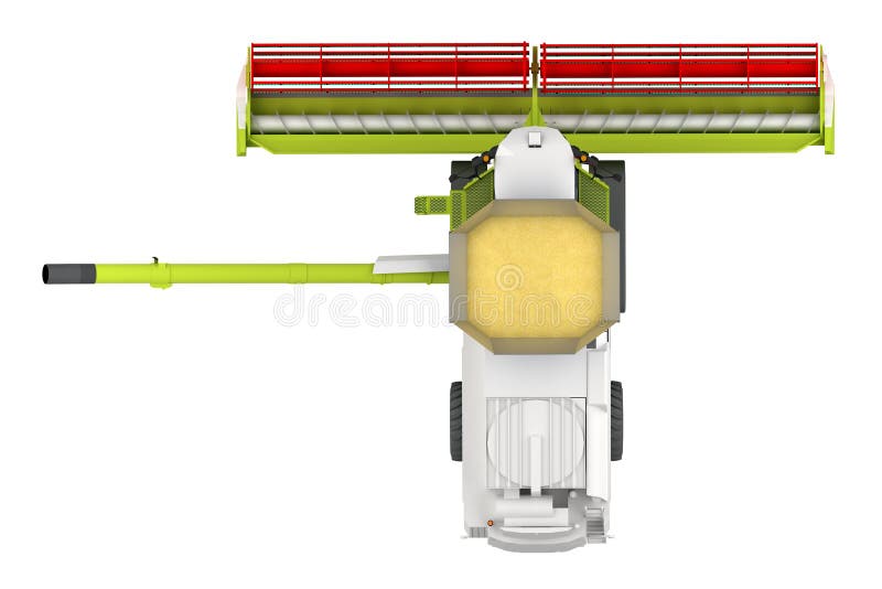 Combine harvester top view stock illustration. Illustration of farm ...