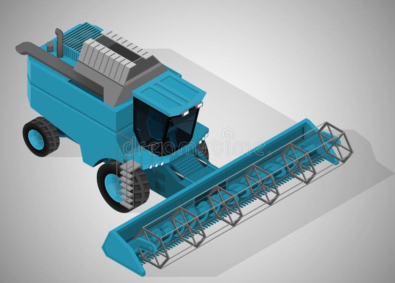 Combine Harvester Isometric Stock Vector - Illustration of blueprints ...
