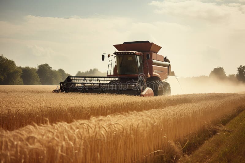 The Combine Harvester is Working from Generative Ai Stock Image - Image ... The Combine Harvester is Working from Generative Ai Stock Image - Image ...