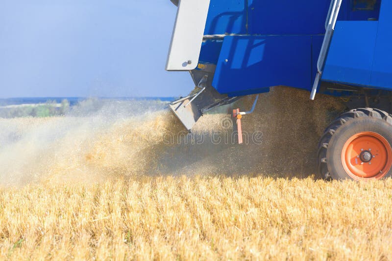 Combine harvester working stock photo. Image of harvest - 50240828