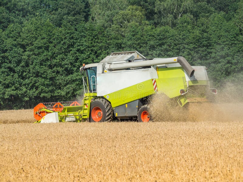 Combine Harvesters at Work Field Stock Image - Image of growth, farm ...