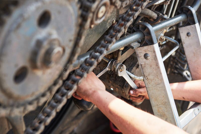 Man Repairing a Combine Harvester Stock Photo - Image of harvesting ...