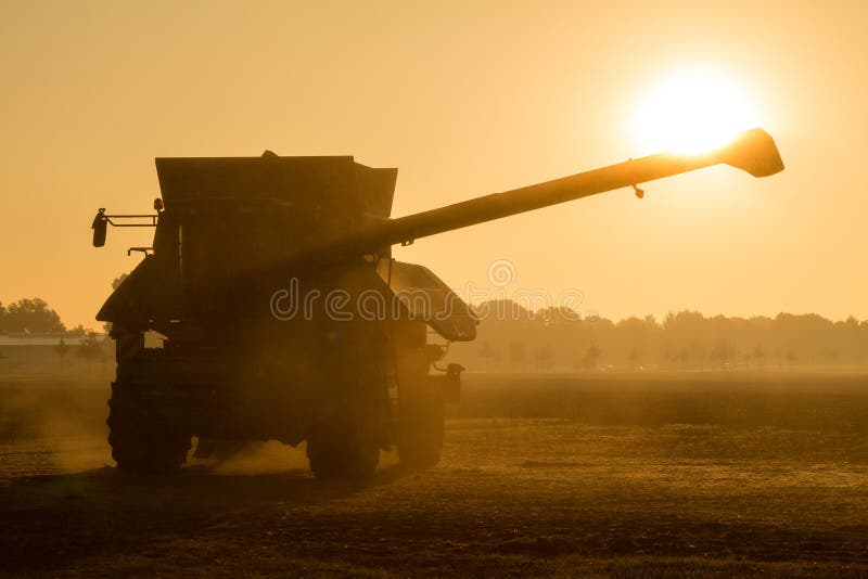 Combine morning reflector stock image. Image of barley - 79298731