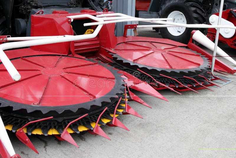 Red modern combine stock photo. Image of farm, industry - 14347662