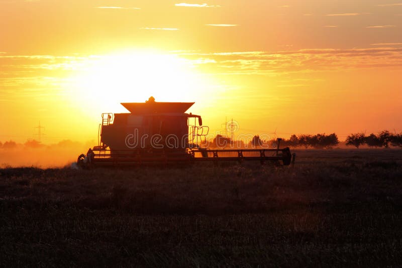 Combine in Sunset stock photo. Image of light, equipment - 33000268