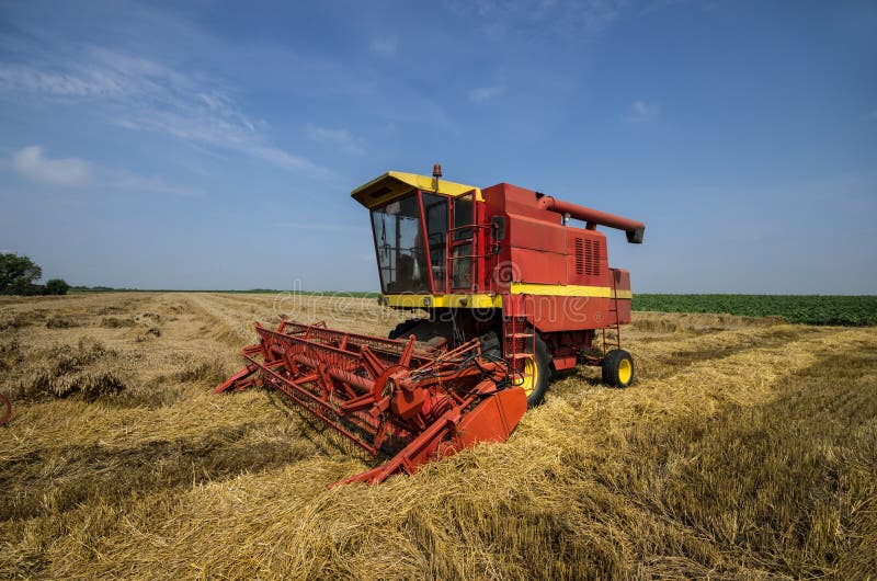 Modern Combine Harvester at Work Editorial Stock Photo - Image of ...