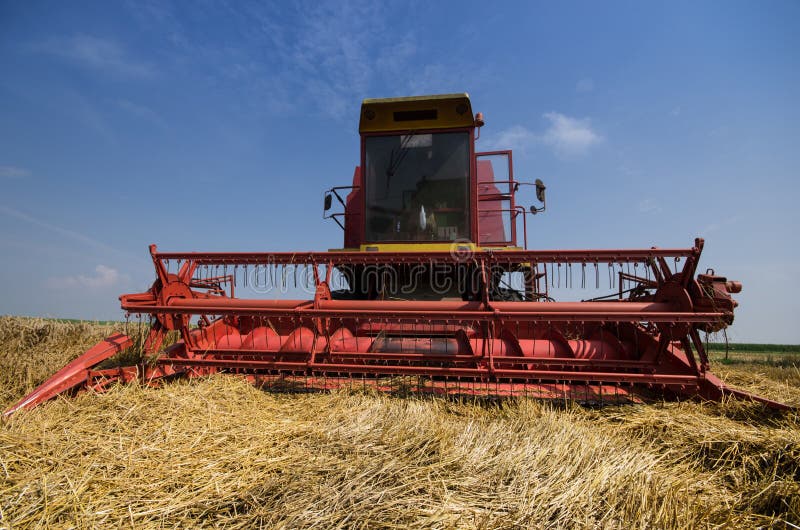 Combine working stock photo. Image of field, meadow, harvesting - 32322718