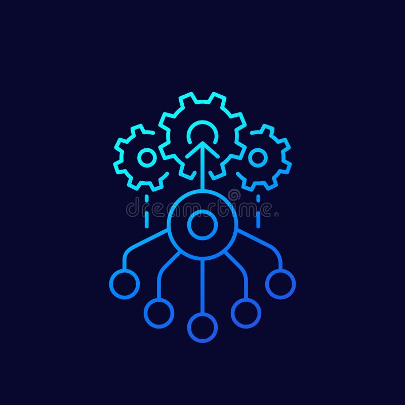 Combined Effort Icon, Linear Vector Stock Illustration - Illustration ...