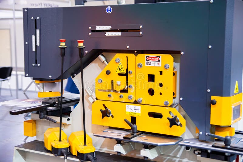 Combined Hydraulic Shearing Press. Sheet Metal Cutting Stock Photo ...