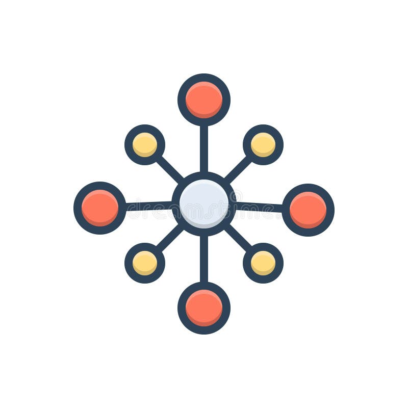 Color Illustration Icon for Combined, Hub and Mixed Stock Vector ...