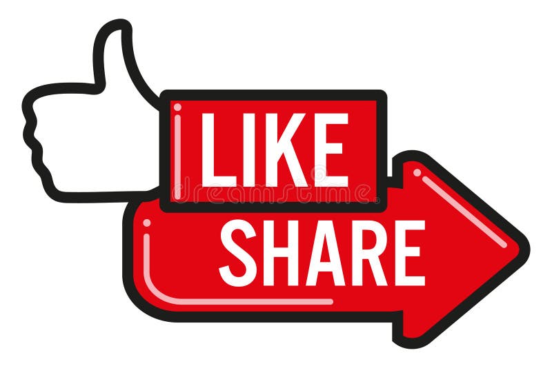 Combined Like and Share Icon for Social Networks and Content Creators ...