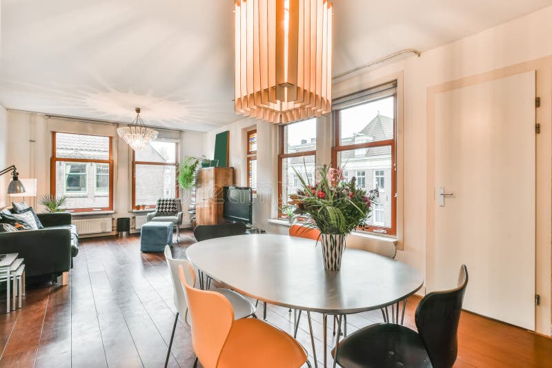 Combined Living and Dining Area Stock Photo - Image of comfortable ...