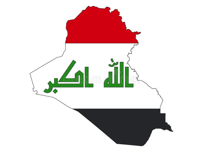 Combined Map and Flag of Iraq Stock Vector - Illustration of ...
