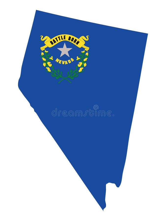 Combined Map and Flag of USA State of Nevada Stock Vector ...