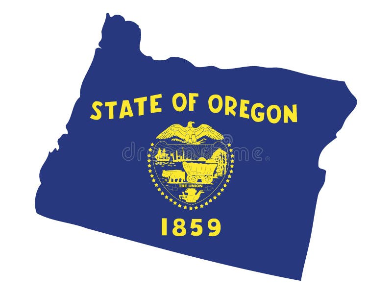 Combined Map and Flag of USA State of Oregon Stock Vector ...