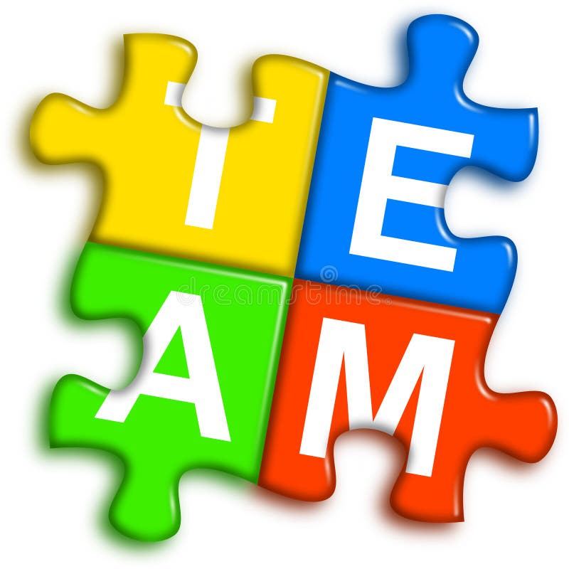 Combined Multi-color Puzzle - Team Concept Stock Illustration ...