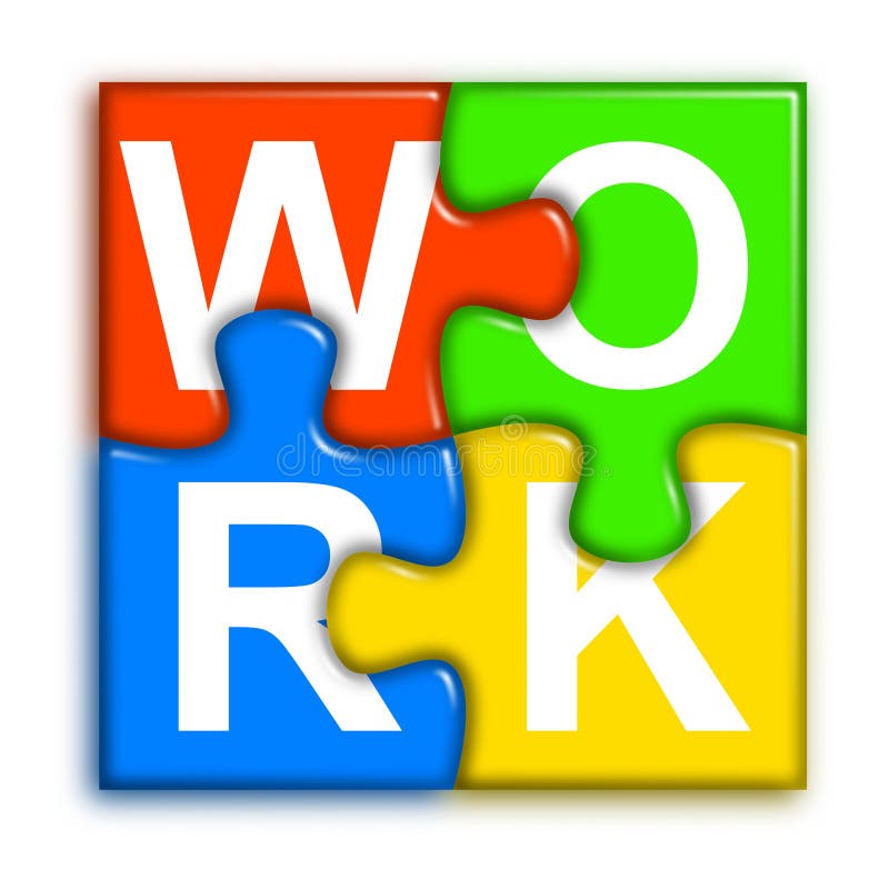 Combined Multi-color Puzzle - Work Concept 2 Stock Illustration ...