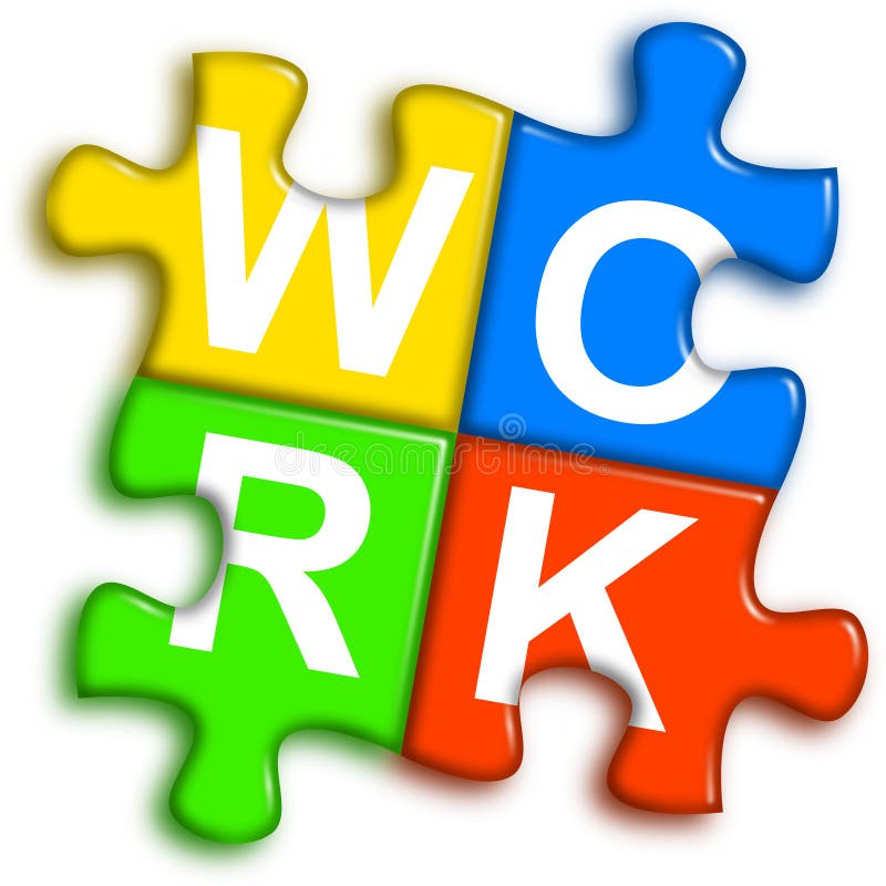 Combined Multi-color Puzzle - Work Concept Stock Illustration ...