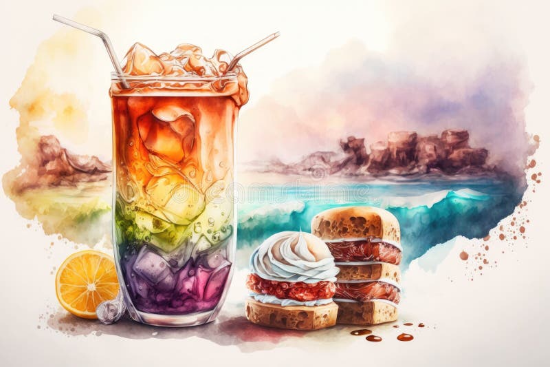 Watercolor Iced Tea Stock Illustrations – 85 Watercolor Iced Tea Stock ...