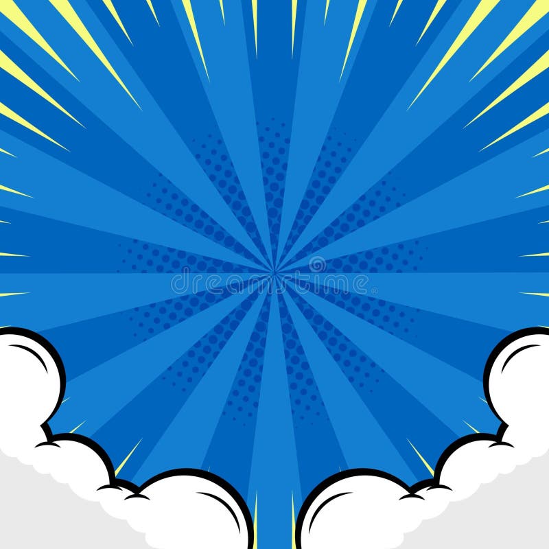Template Blue Style Comic Cloud Stock Vector - Illustration of sunshine ...