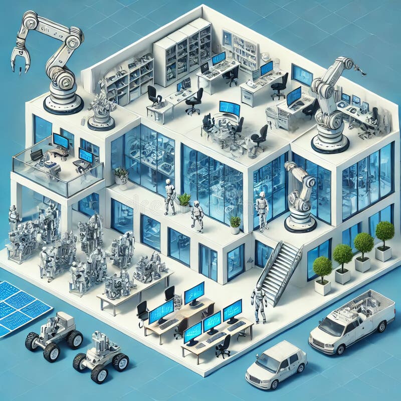 Combines Office Functions with Robotics Labs Prototype Areas an Stock ...